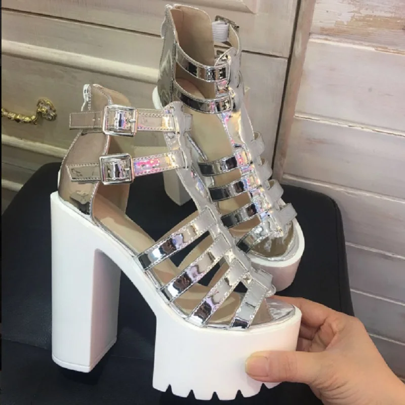 Women Sandals High Heels New Summer Fashion Buckle Female Gladiator ...