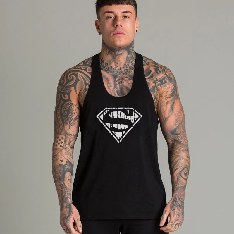Camisetas sin mangas de algodón para hombre, camisa deportiva para Fitness, culturismo ...