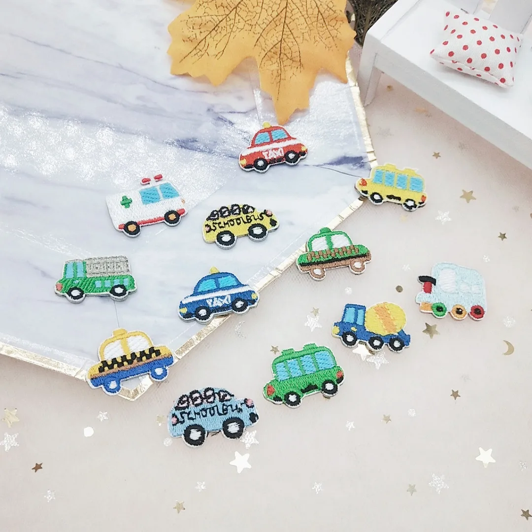 Self-Adhesive-Cartoon-Mini-Car-Embroidery-Patches-for-Kids-Clothing ...