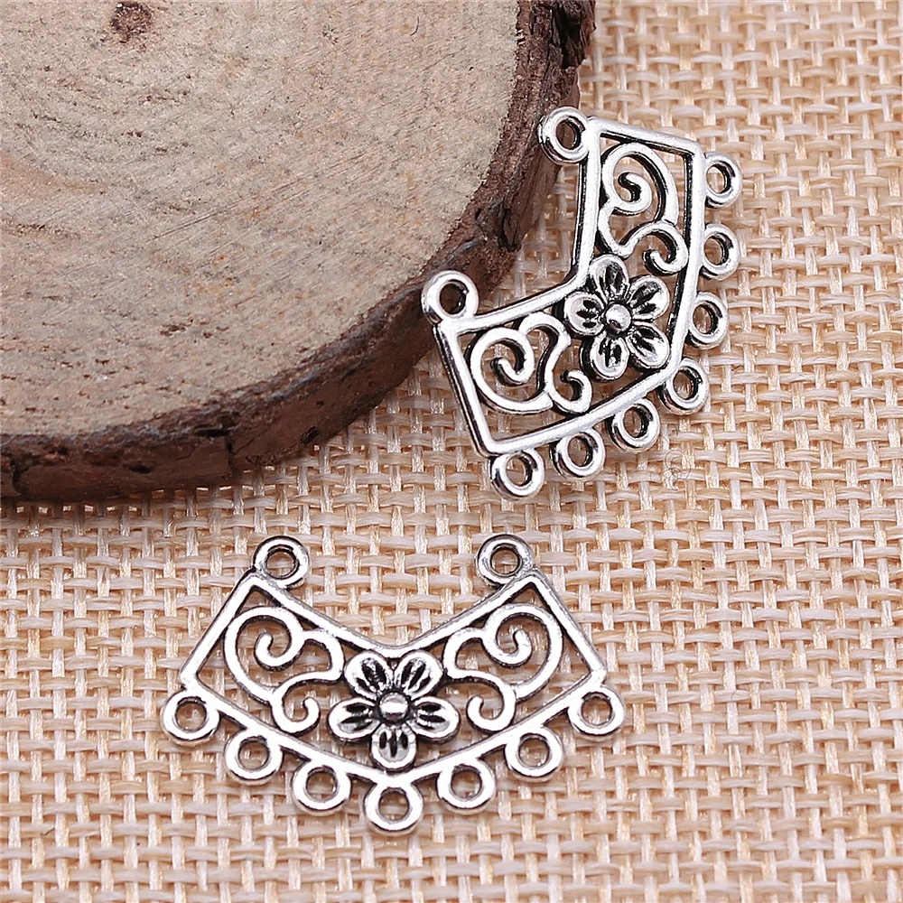 WYSIWYG-10pcs-26x18mm-Flower-Porous-Earring-Connector-Jewelry-Making ...