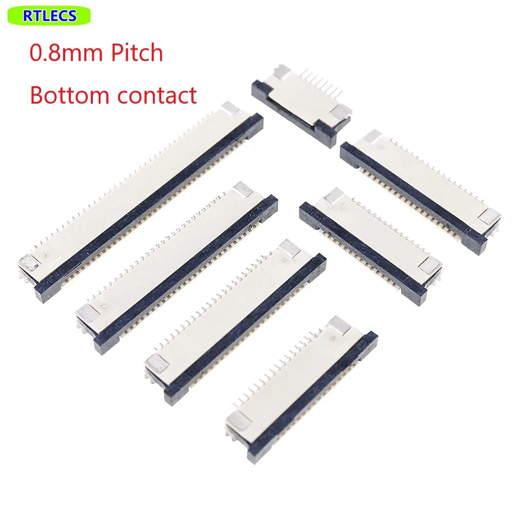 Conector FFC FPC de 0,80mm, 10 piezas, 5, 6, 8, 9, 10, 12, 14, 15, 16, 18, 20, 22, 24, 26, 28 ...