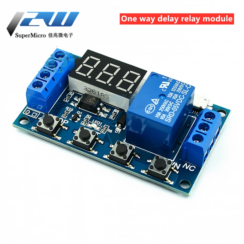 Dc 6-30v Relay Module Trip Delay Switch Circuit Timer Adjustable Cycle ...