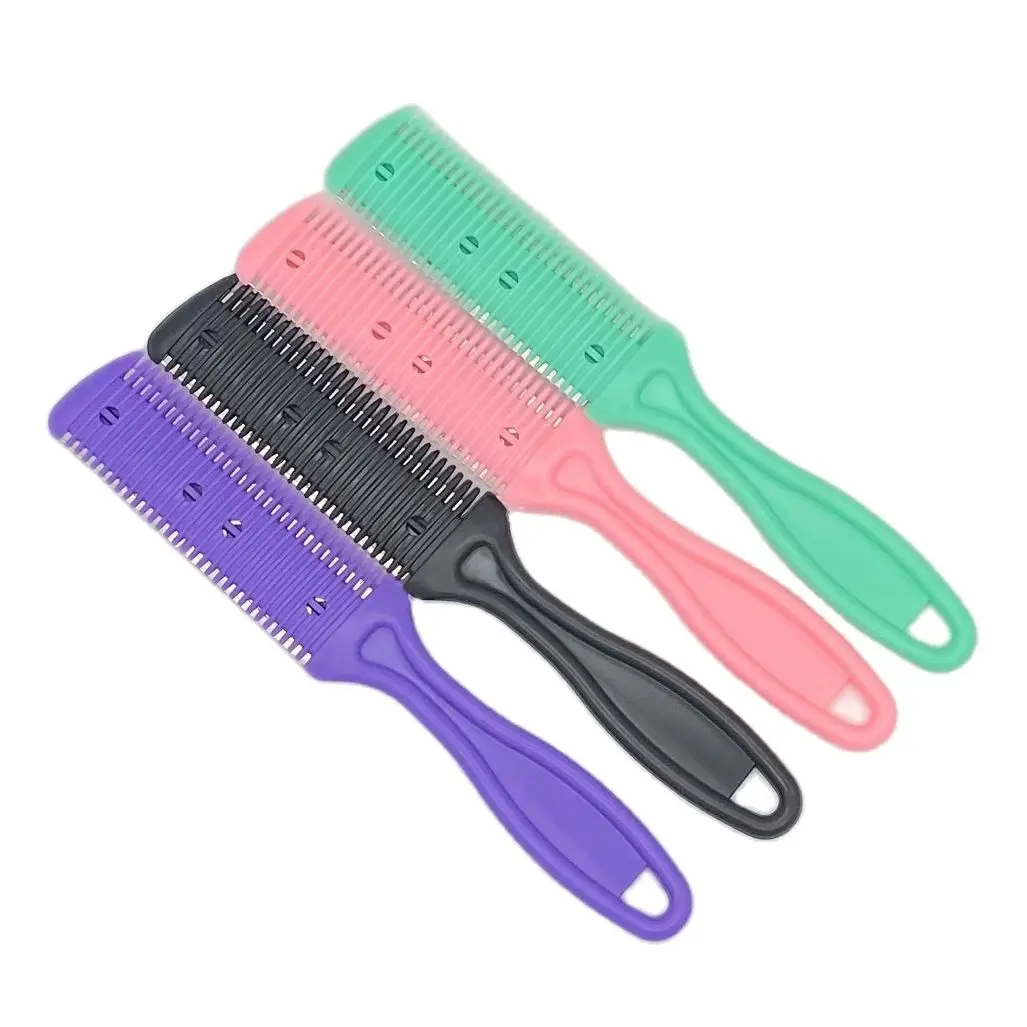 12 PCS/Lot 4 Color Hair Razor Grooming Comb With Blades For Trimming ...