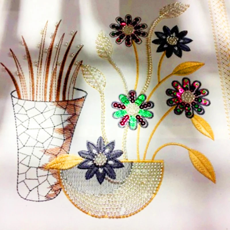 Two Head Sequin Beads Coiling Chenille Cap Embroidery Machine - 360 ...