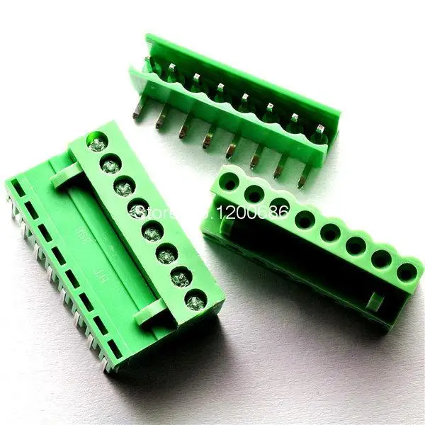 8pin-Right-angle-Terminal-plug-type-300V-10A-3-96mm-pitch-connector-pcb ...