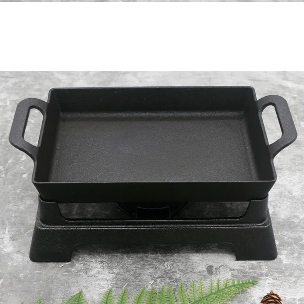 Portable-cast-iron-barbecue-grill-rectangular-grilled-fish-stove ...