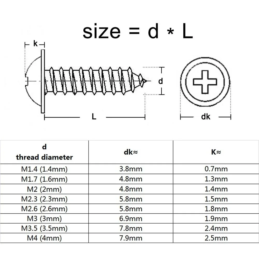 VIS,M2.6-14mm--Vis À Bois Autotaraudeuse En Acier Inoxydable 304, 50 ...