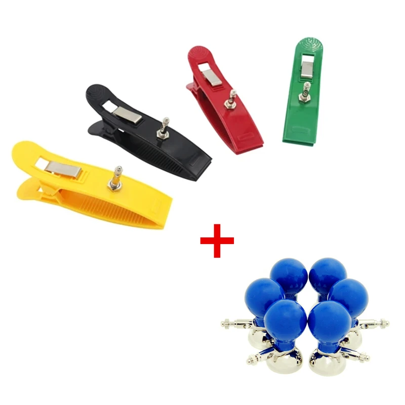 Multiple-Use-Adult-Chest-Limbs-Electrodes-Suciton-Bulbs-Clamp-Clips-Set ...