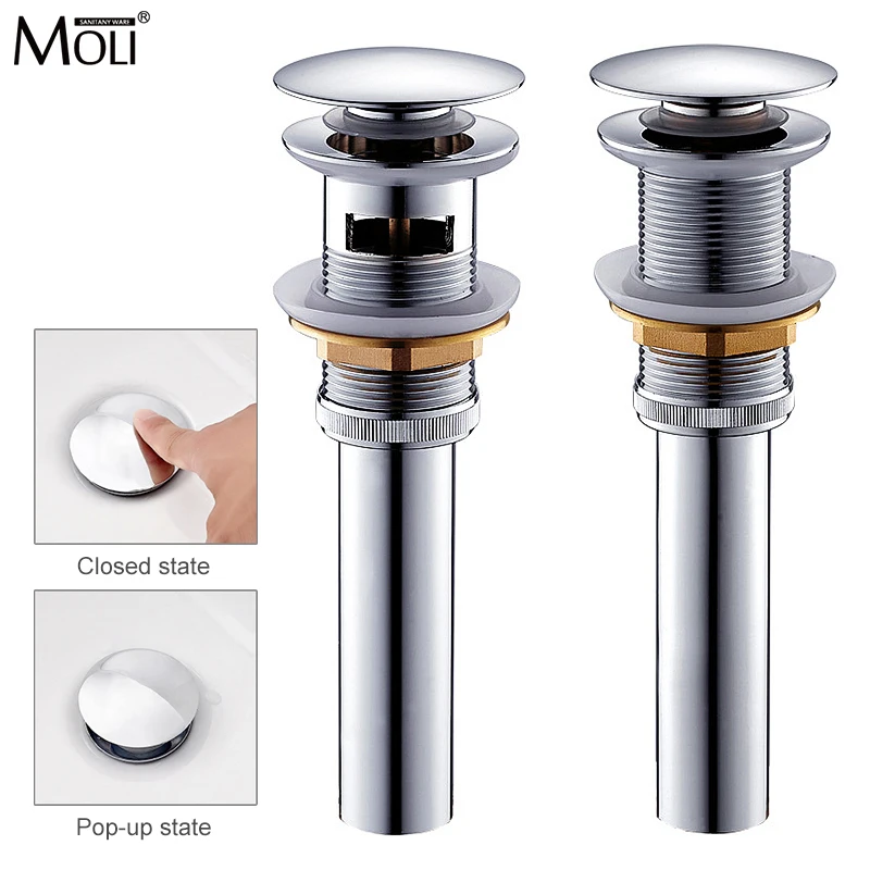 Faucet Accessories Soild Brass Chrome Finished Push Down Pop Up Vessel ...