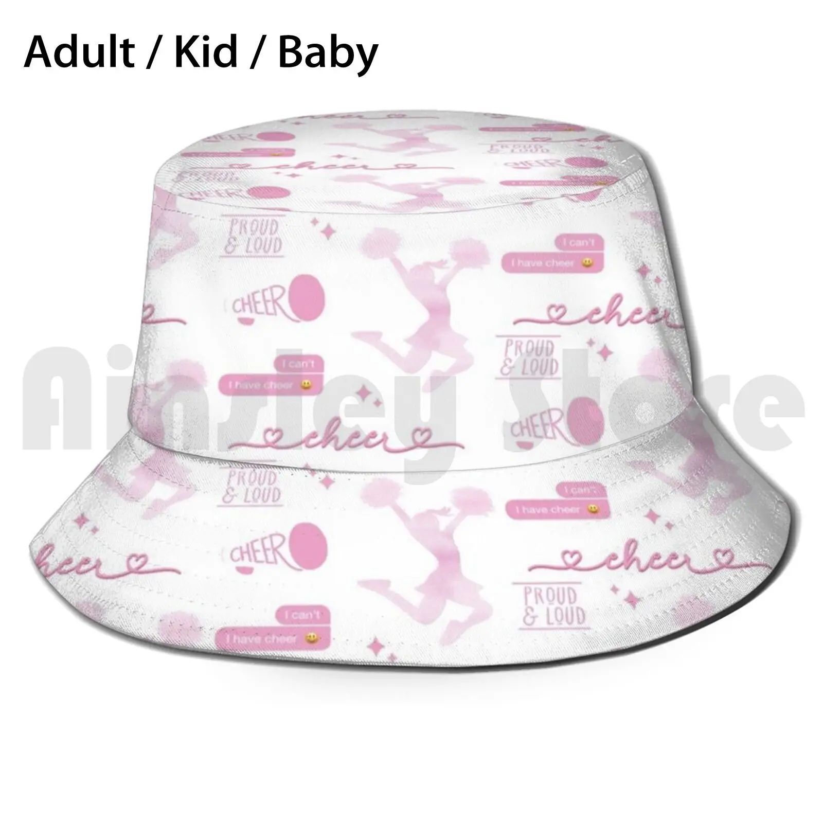Pink-Watercolor-Cheer-Cheerleading-Pack-Sun-Hat-Foldable-UV-Protection ...