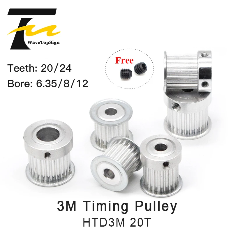 Timing Pulley HTD 3M Gear Pulley Synchronous 20 Teeth Width 15mm Bore 6 ...