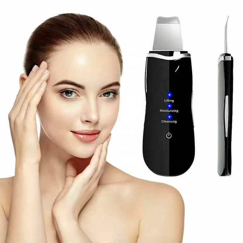 Ultrasonic Scrubber Cleaner Blackhead Removal Ion Skin Scrubber Facial ...