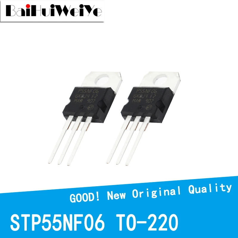10pcs/lot Stp55nf06 P55nf06 55nf06 50a 60v To-220 To220 Transistor ...