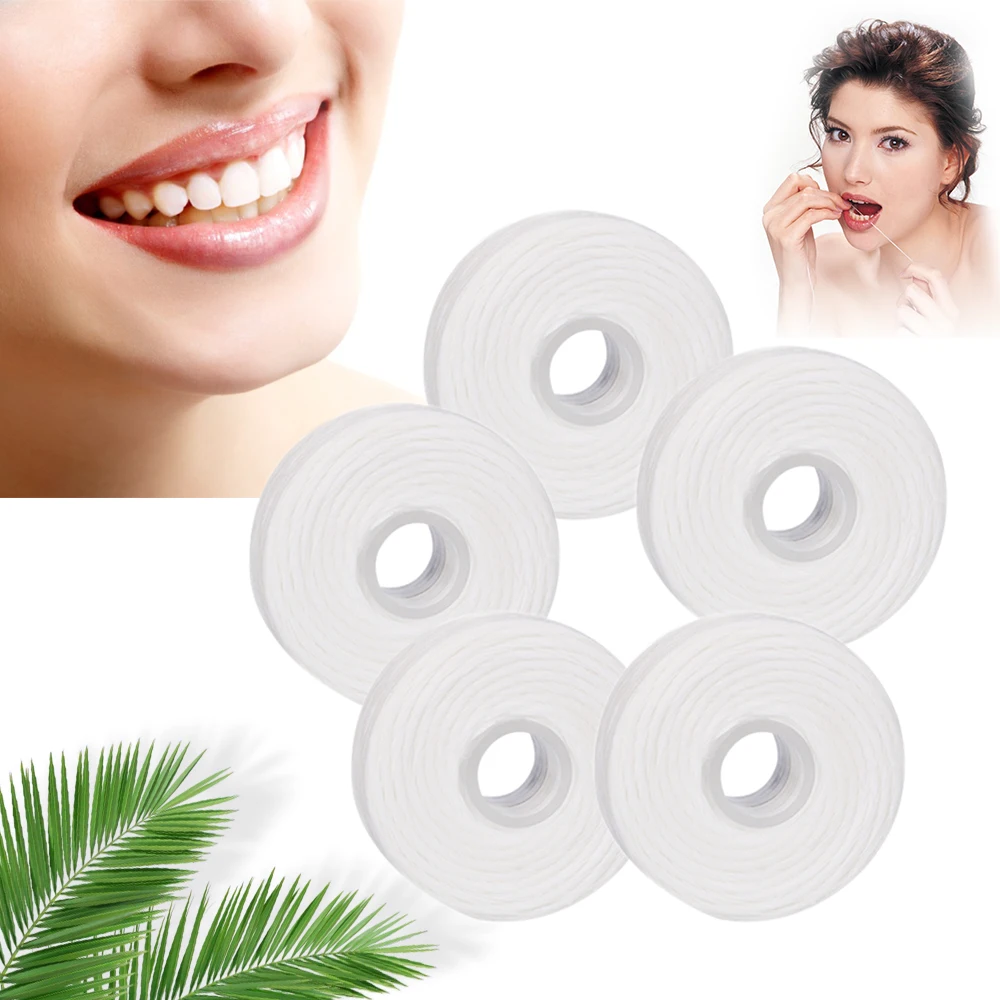 5 Rolls 50m Dental Flosser Oral Hygiene Teeth Cleaning Dental Floss ...