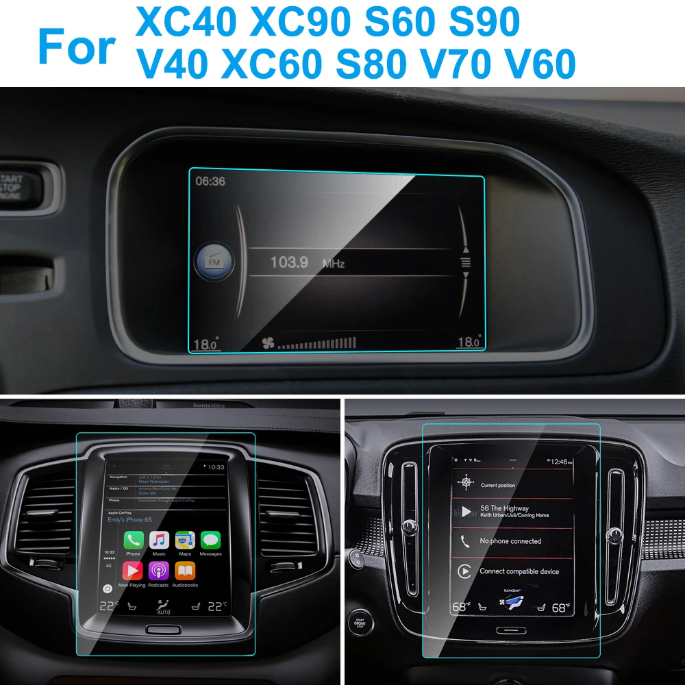 Car GPS Navigation Screen Protector for Volvo XC40 XC90 S60 S90 V40 XC60 S80 V70 V60 Interior ...
