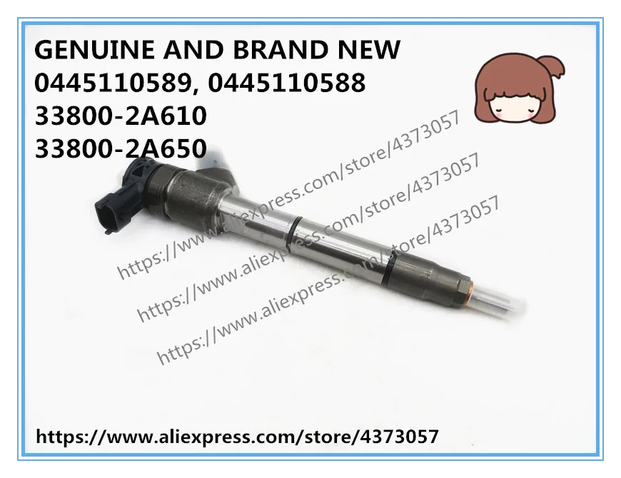 Inyector de combustible diésel genuino y nuevo, 0445110589, 0445110588 ...