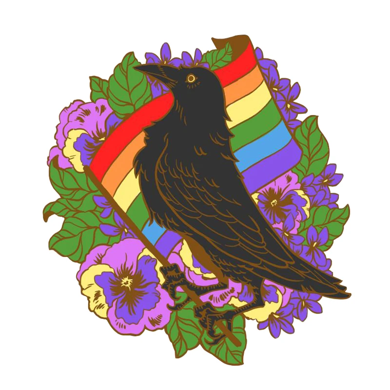 Pride Raven Enamel Pin - Brooches - AliExpress