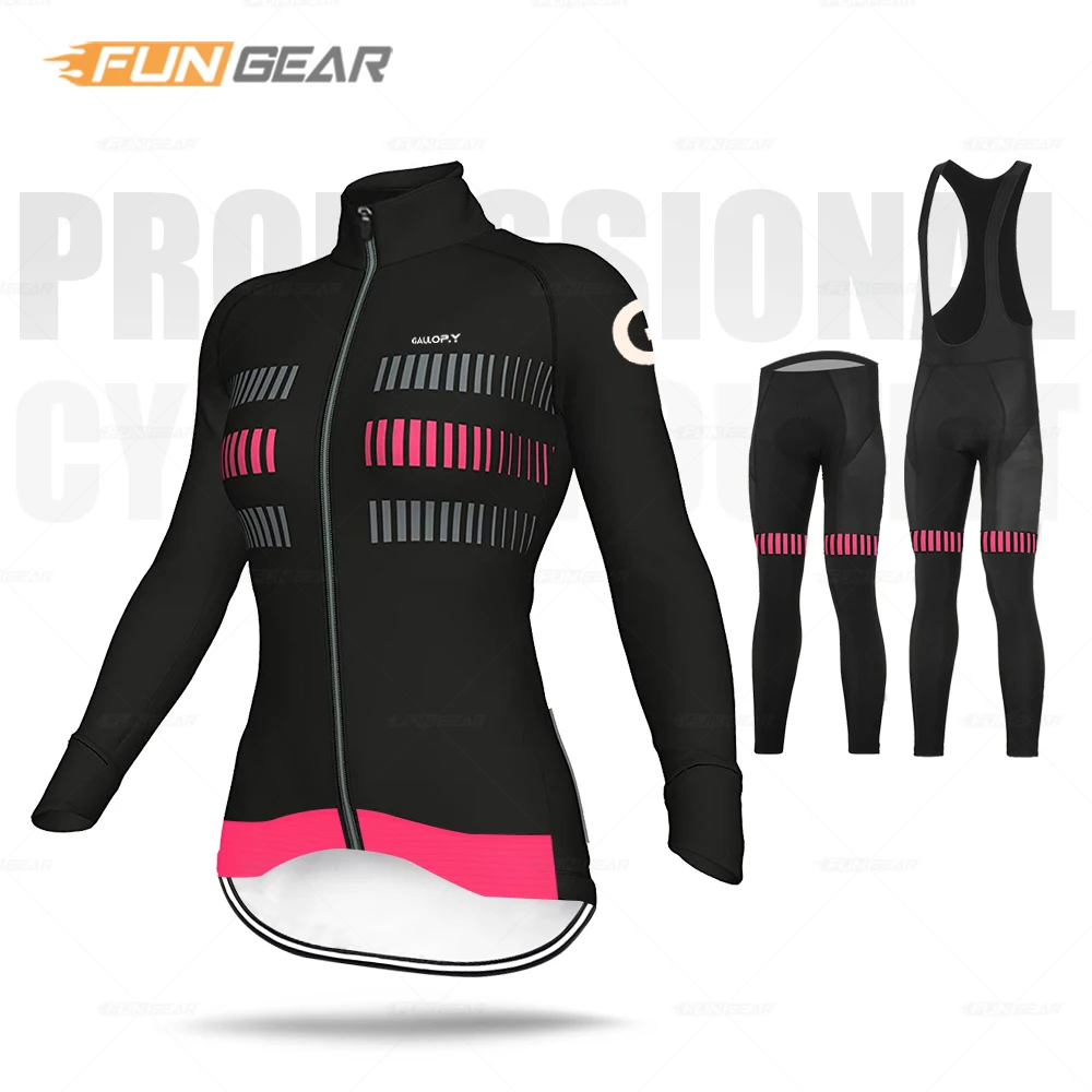 Women-Cycling-Clothes-Long-Sleeve-Jersey-Set-Breathable-Lady-Road-Bike ...