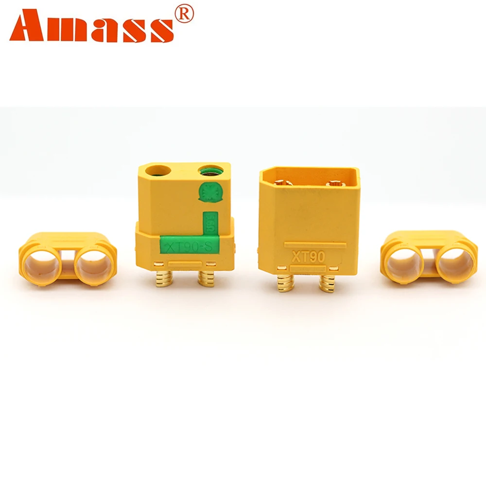 YOUME 2pcs XT90S anti spark connector Amass XT90-S coonector Anti-Spark Male Female Adapter for ...