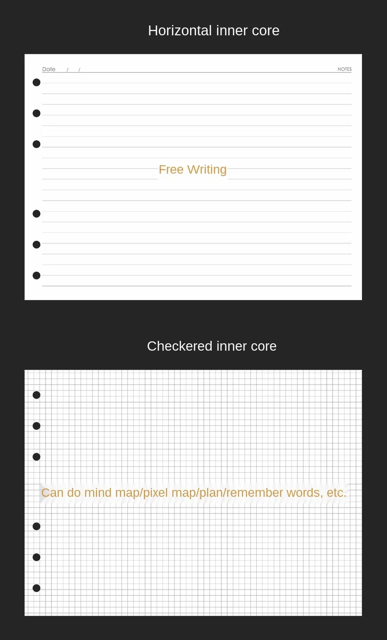 Feuillet mobile,Bloc-notes Horizontal à feuilles mobiles A4-B5,bloc ...