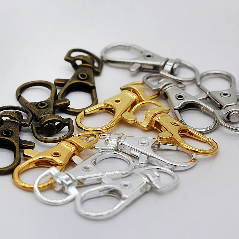 10p 36mm Gold Silver Key Ring Bag Key Fob Ring Keyring Swivel Trigger ...