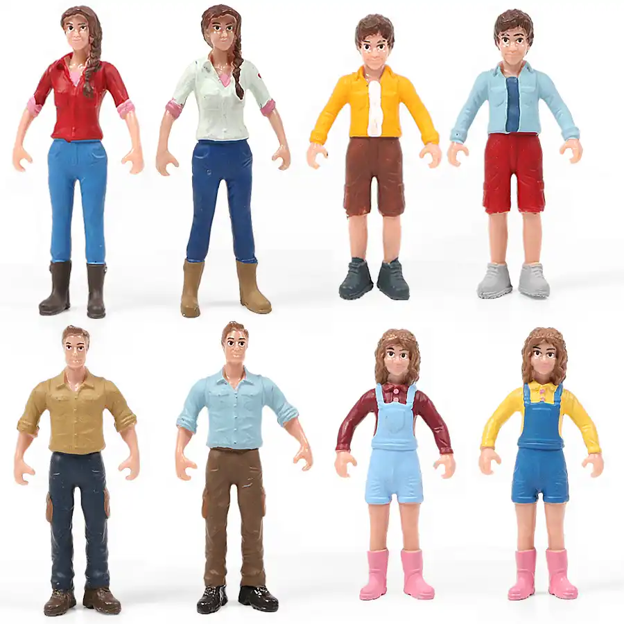 Farm Staff Worker Farmer Action Figure PVC People Model Figurine Decor ...