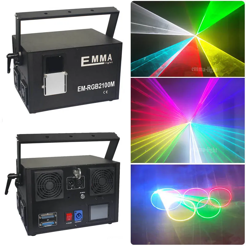 50kpps Galvo Scanner full color Laser Light Show Projector. 10000mw RGB ...