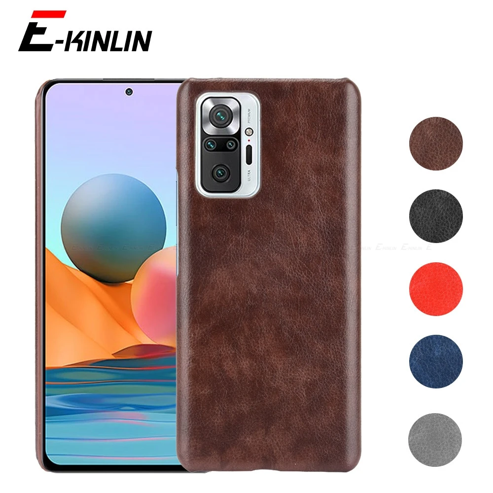 Litchi Leather Pattern Pu Case Back Cover For Redmi Note 11 11s 10 10s ...