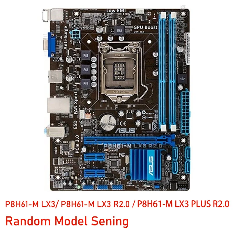 ASUS-placa Base H61M-A/USB3 1155 DDR3, LGA 1155 Core I7 I5 I3 ...