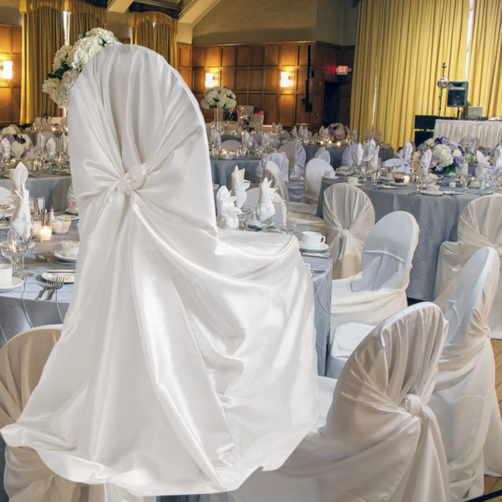 Chair Cover Dining Room Universal Self Tie Satin Chair Covers Chair ...
