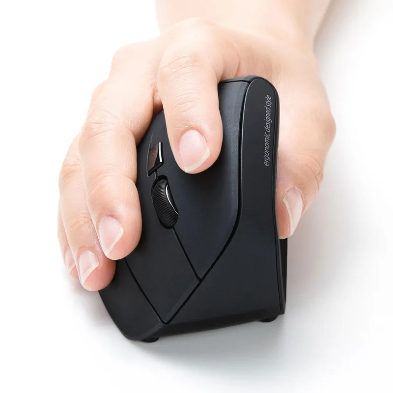 Japan Sanwa Wireless Blueray Mouse Ergonomic Office Upright Grip Style ...