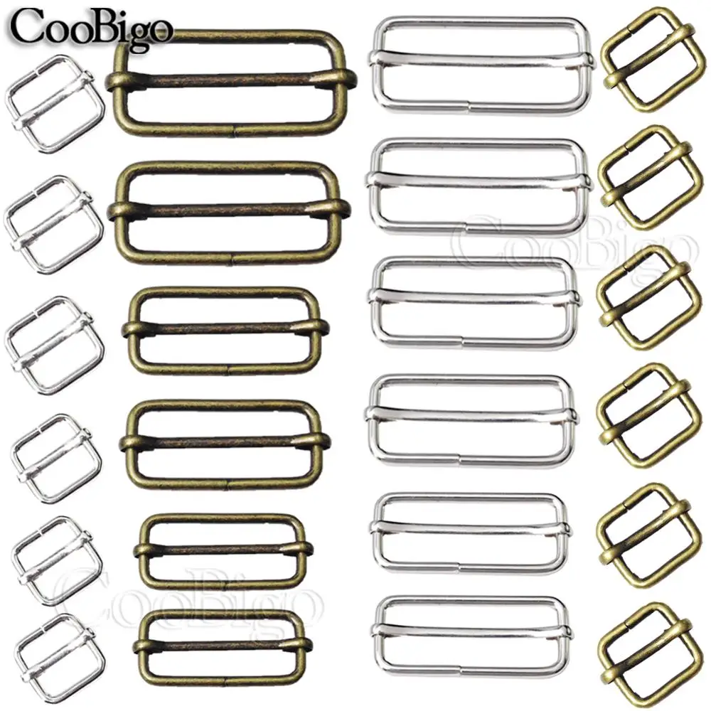 5pcs/pack Metal Slides Tri-glides Wire-formed Roller Pin Buckles Strap ...