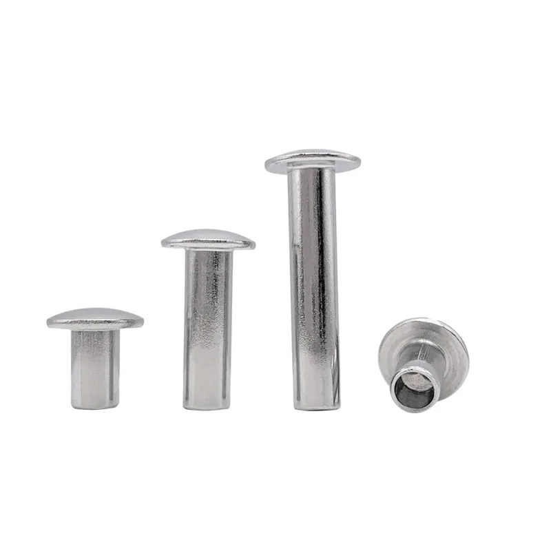 Remaches de cabeza redonda plana de acero inoxidable, 30 piezas, M3 ...