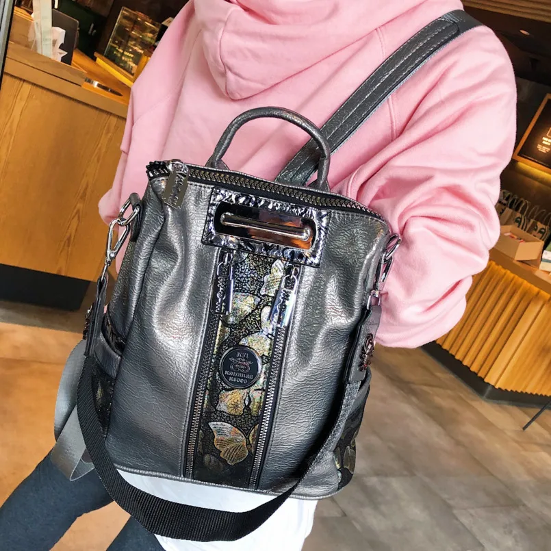 Silver Spiked Backpack