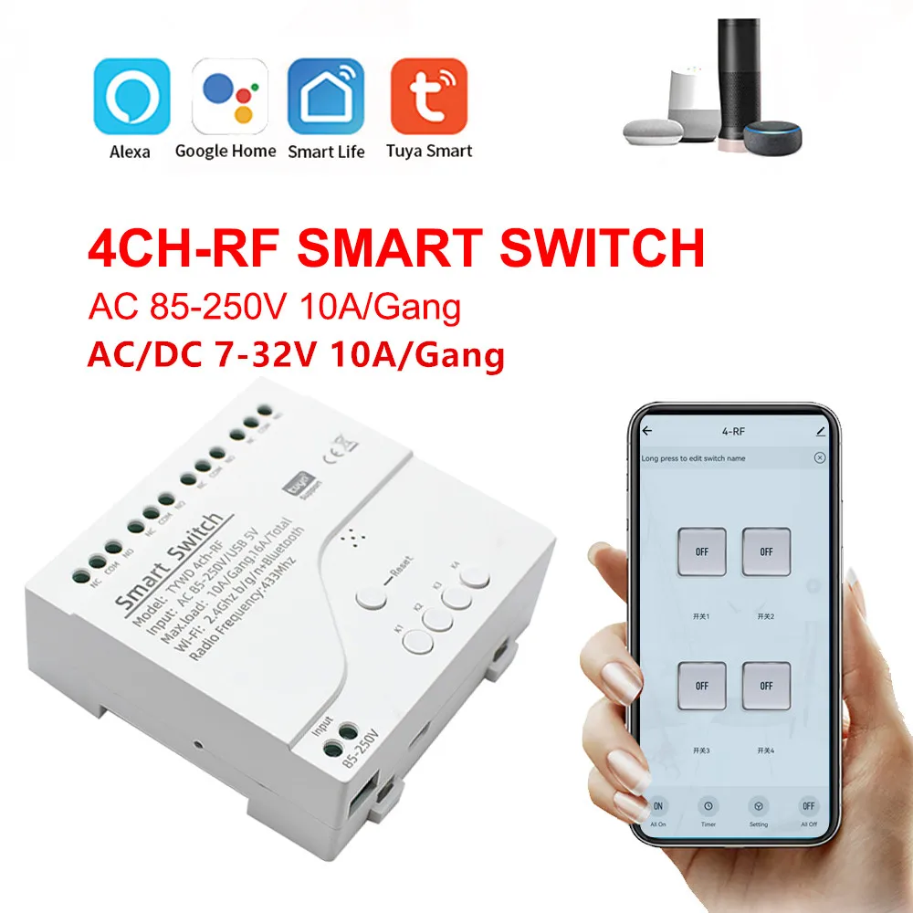 Tuya Relay Wifi Smart Switch Module 4ch 220v | Smart Switch Wi Fi ...
