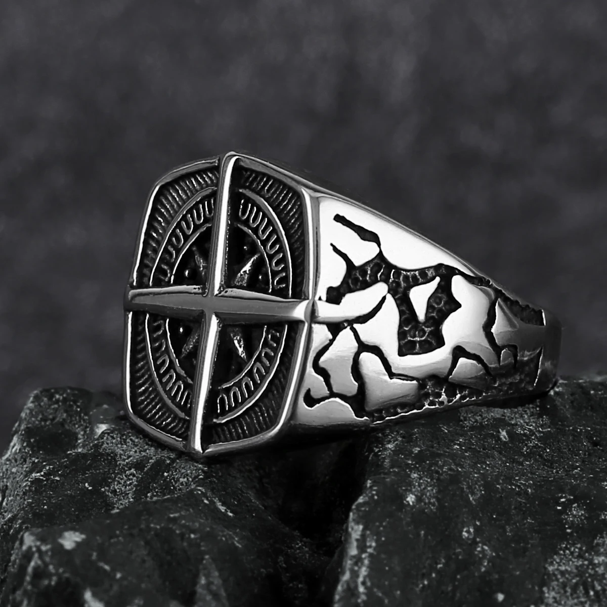 Vikings-Cross-Nautical-Chart-Amulet-Ring-Men-s-Stainless-Steel-Nordic ...