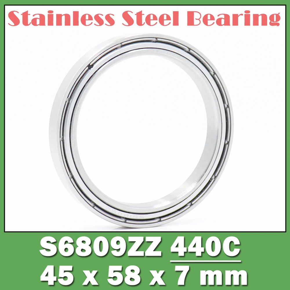 5PCS S6809ZZ Bearing 45*58*7 mm S6809 Z ZZ S 6809 440C Stainless Steel ...