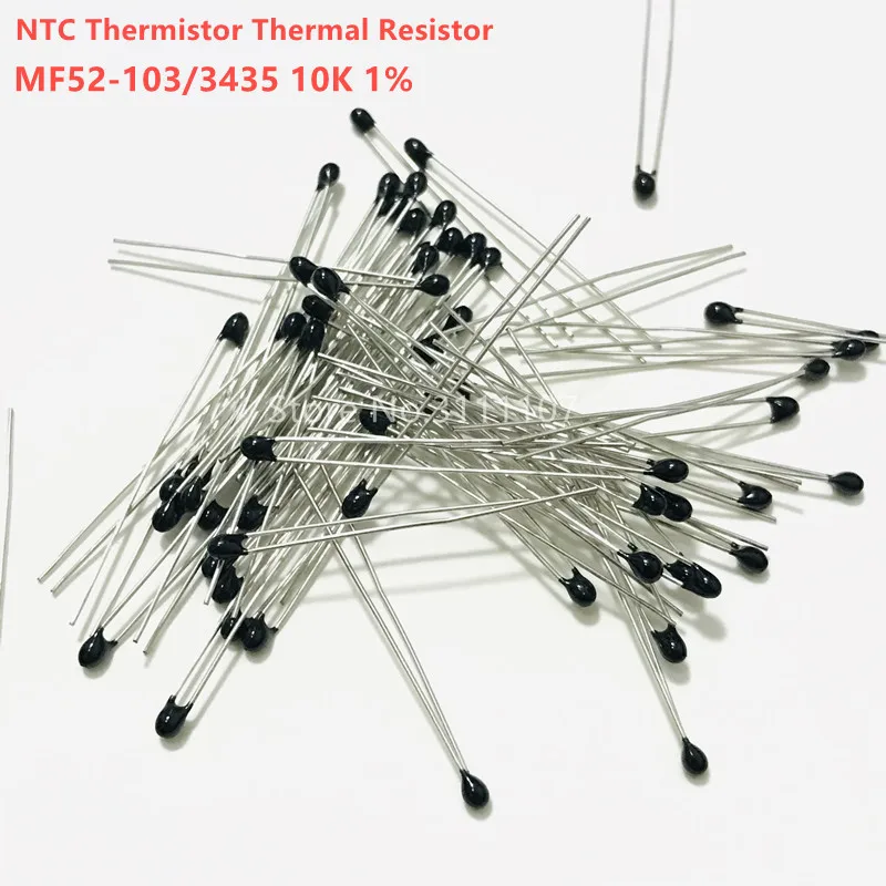 20PCS/LOT Thermistor NTC-MF52-103/3435 10K Ohm 1% Temperature Sensor ...