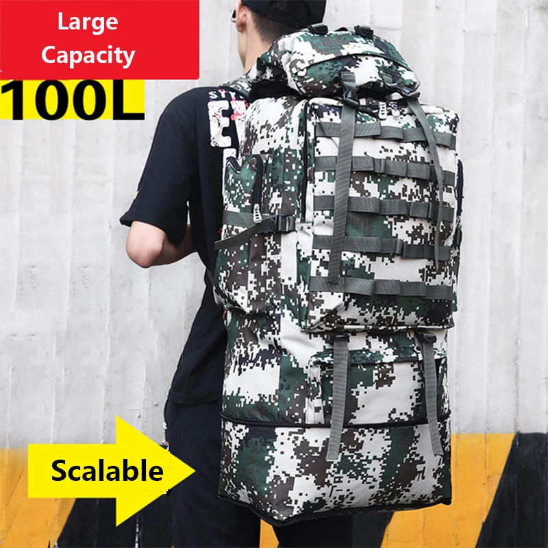 Outdoor-100L-Large-Capacity-Camouflage-Tactical-Backpack-Waterproof ...