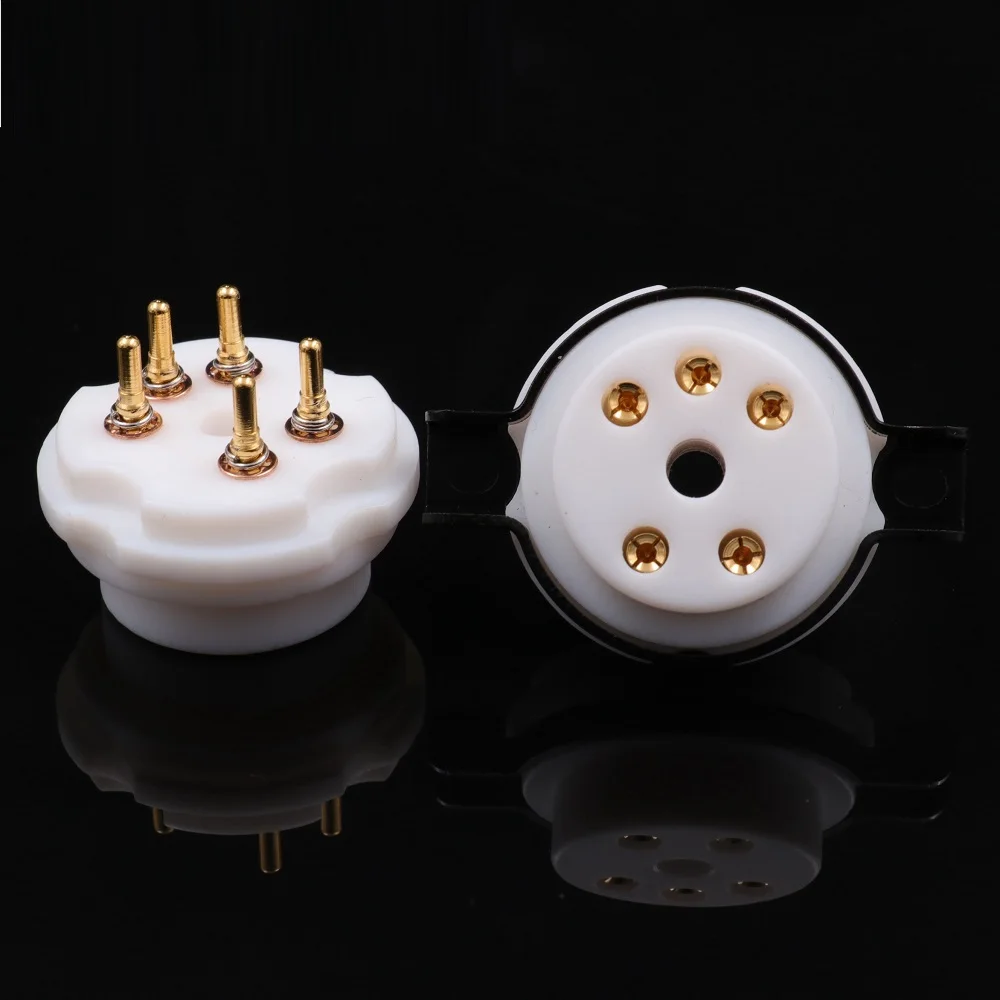 2 Piece EIZZ PTFE 5 Pin Tube Holder Gold 5PIN PTFE Tube Machine Power ...