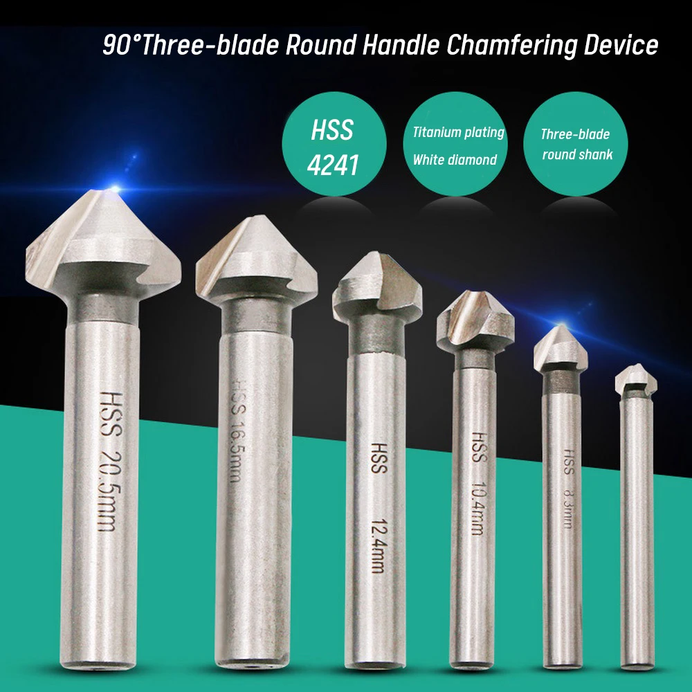 6pcs/set Countersink Chamfer Drill Bit HSS 90 Degree Point Angle Wood ...