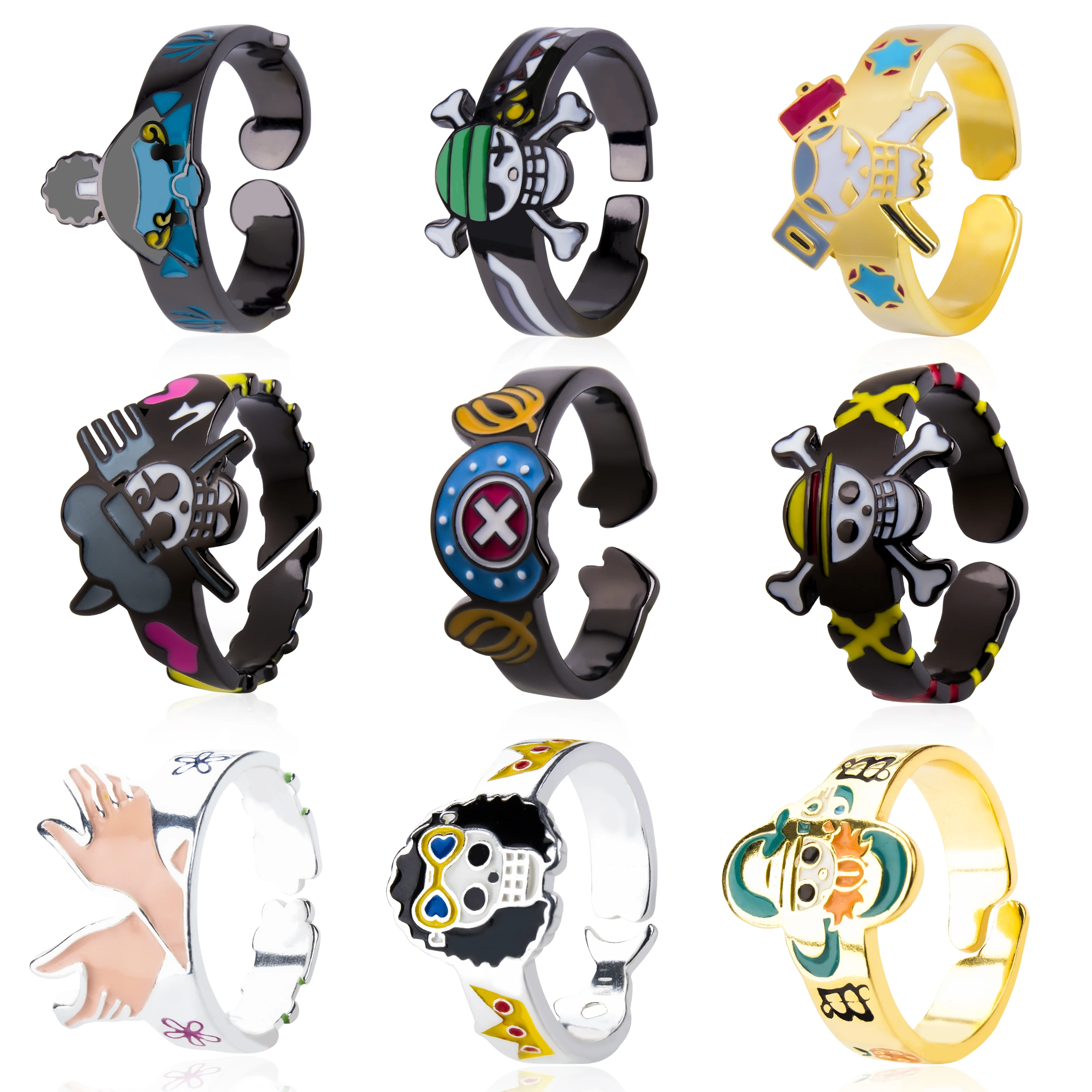 TWINKANIME-S925-Sterling-Silver-One-Piece-Anime-Rings-Adjustable-About ...