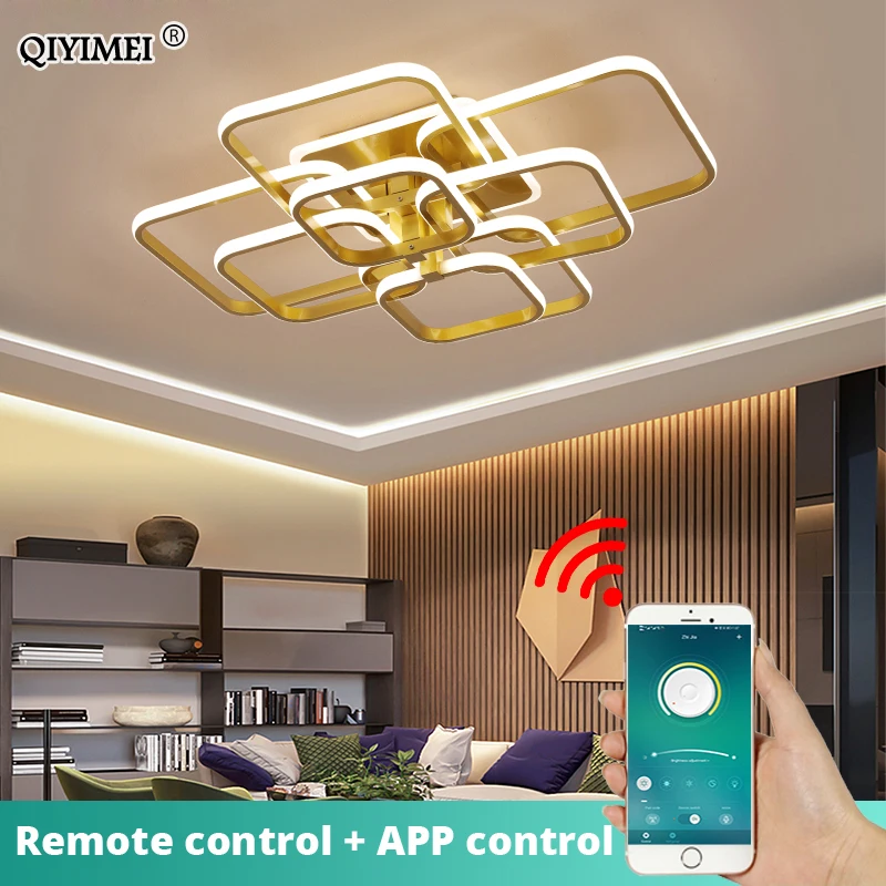 Square Circel Rings Ceiling Lights For Living Room Bedroom Home Modern ...