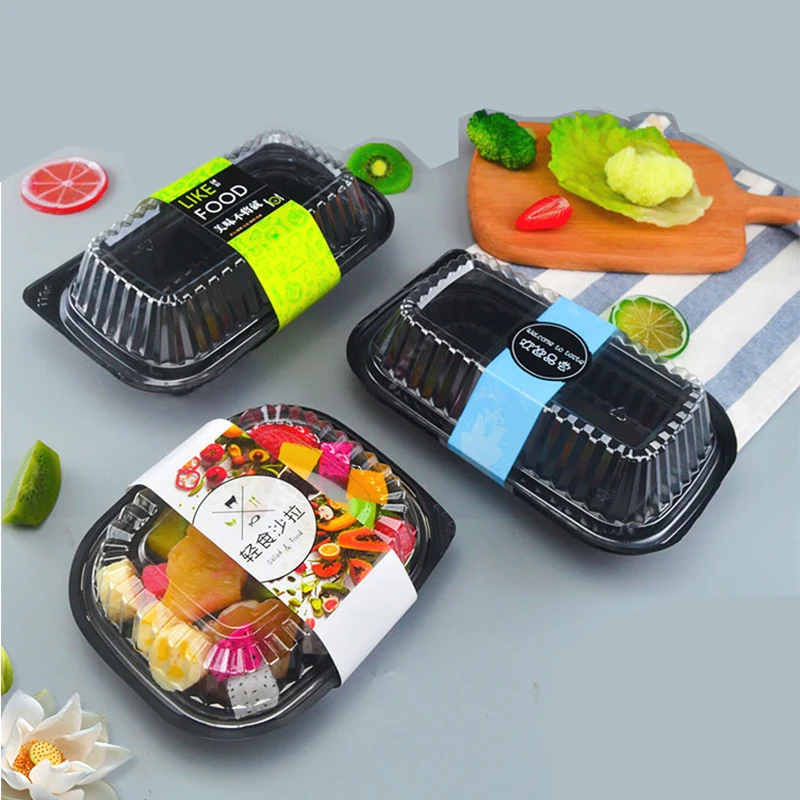 50sets Disposable Plastic Containers Food Clear Lid Salad - AliExpress