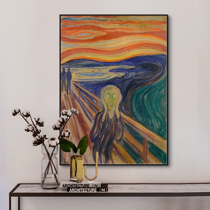 Edvard Munch Scream Shout Abstract Oil Painting on Canvas Art Posters ...