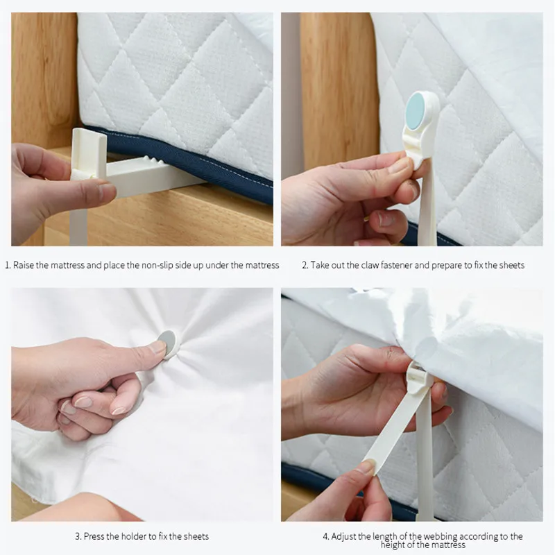 4pcs-Bed-Sheet-Slip-Resistant-Fixing-Clip-Automatic-Retractable ...
