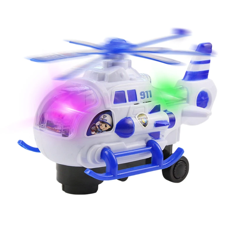 Kids Police Helicopter Car Toy With Lights And Music Battery Operated ...