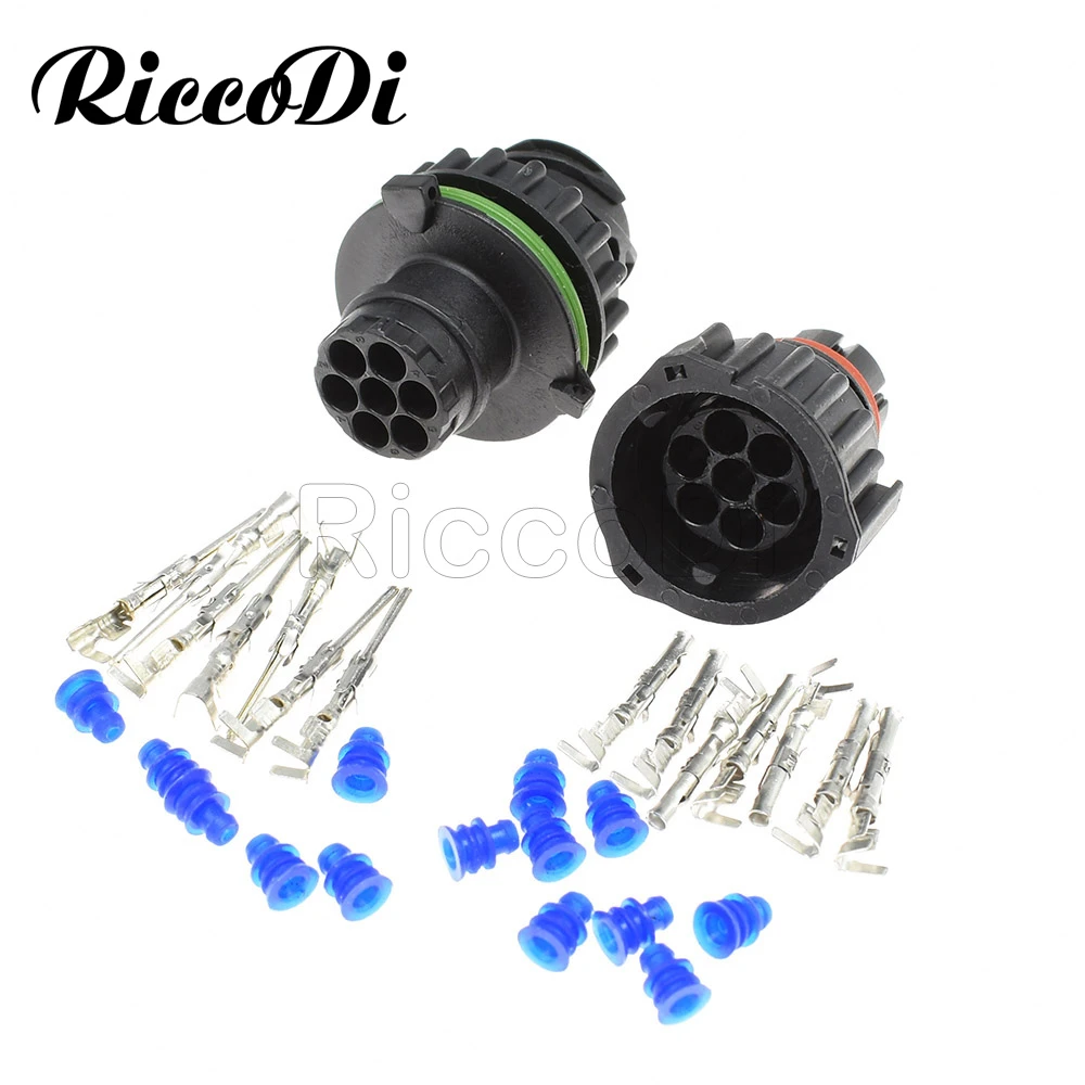 1-20set 7 Pin Tyco Amp 1.5mm Bu-ste Kpl Circular Din Housings Male ...