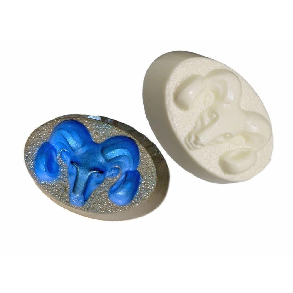 Ram Silicone Mold Embossed Horns To Make Plaster Aroma Candle Mould ...