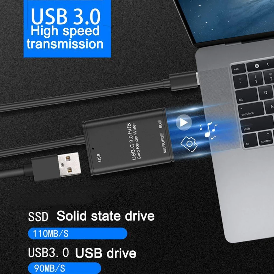 Generic Type C Card Reader OTG Micro SD Smart Card Reader USB 3.0 HUB ...
